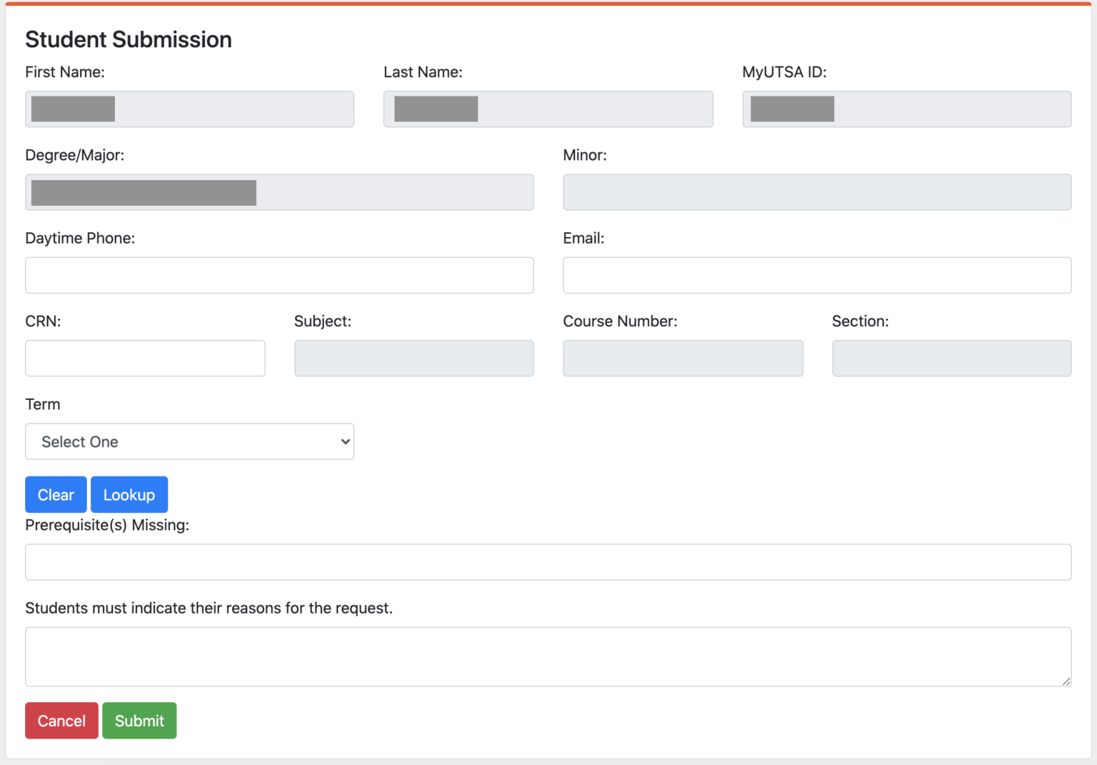 Prerequisite Override - UT San Antonio One Stop