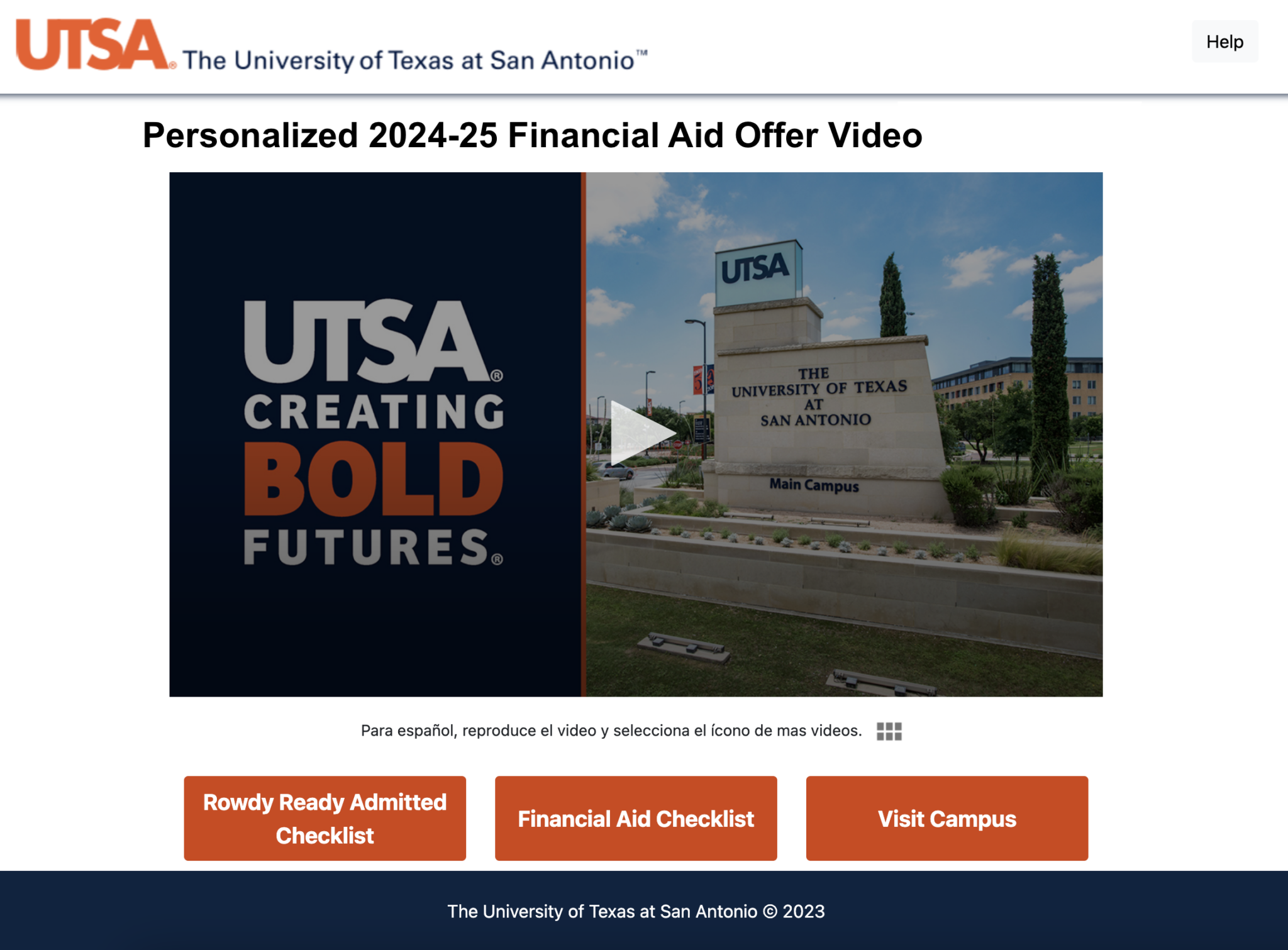 New Student Financial Aid Offer - UTSA One Stop